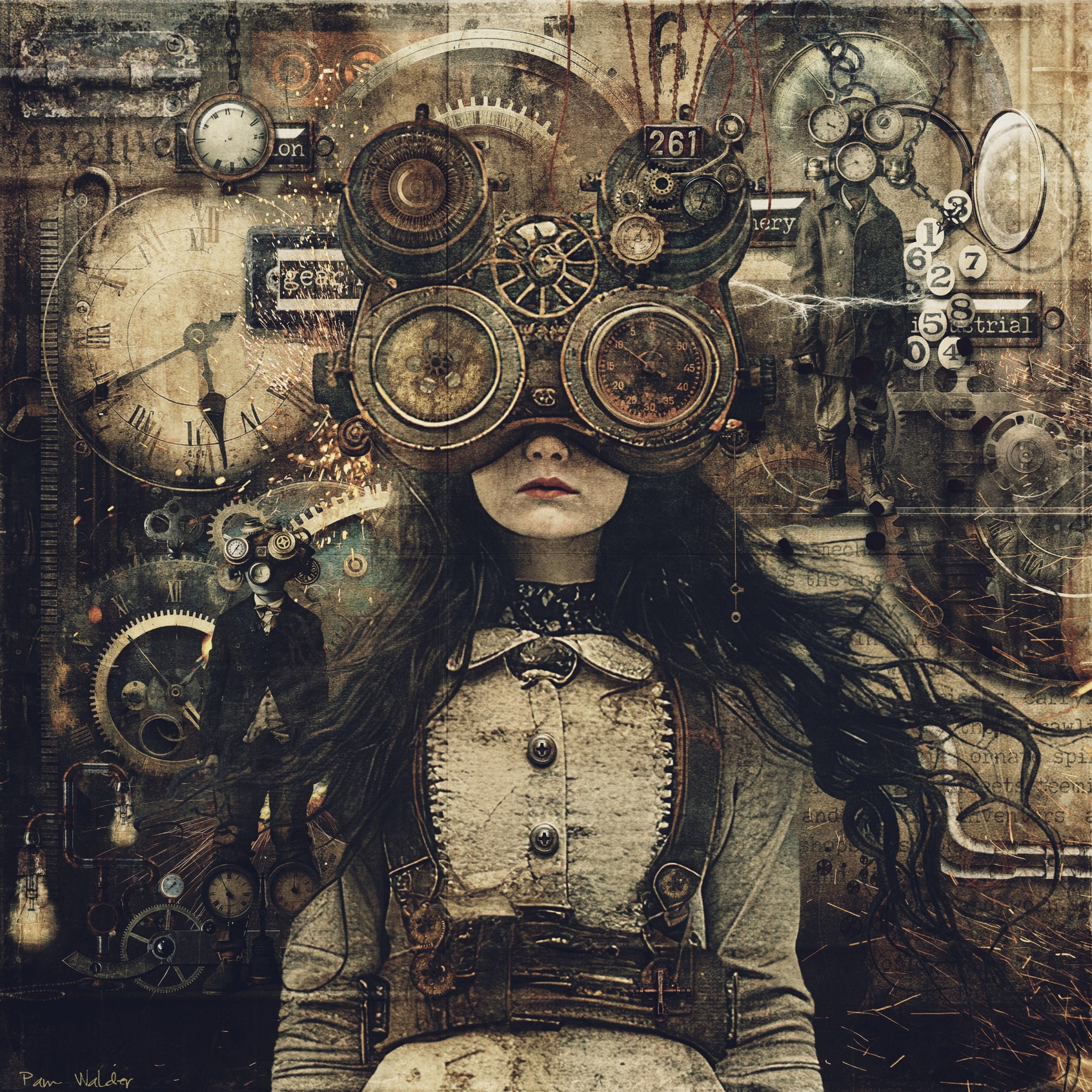 Gear Head Gang 1: Steampunk Character Jpeg Images, Grunge Art, Collage ...