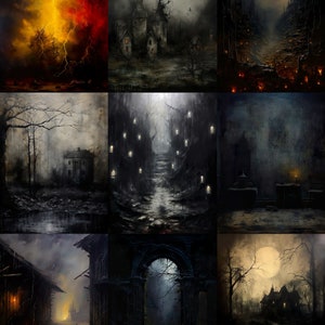 Dark & Creepy Papers 3: Gothic Halloween Digital Paper Backgrounds ...