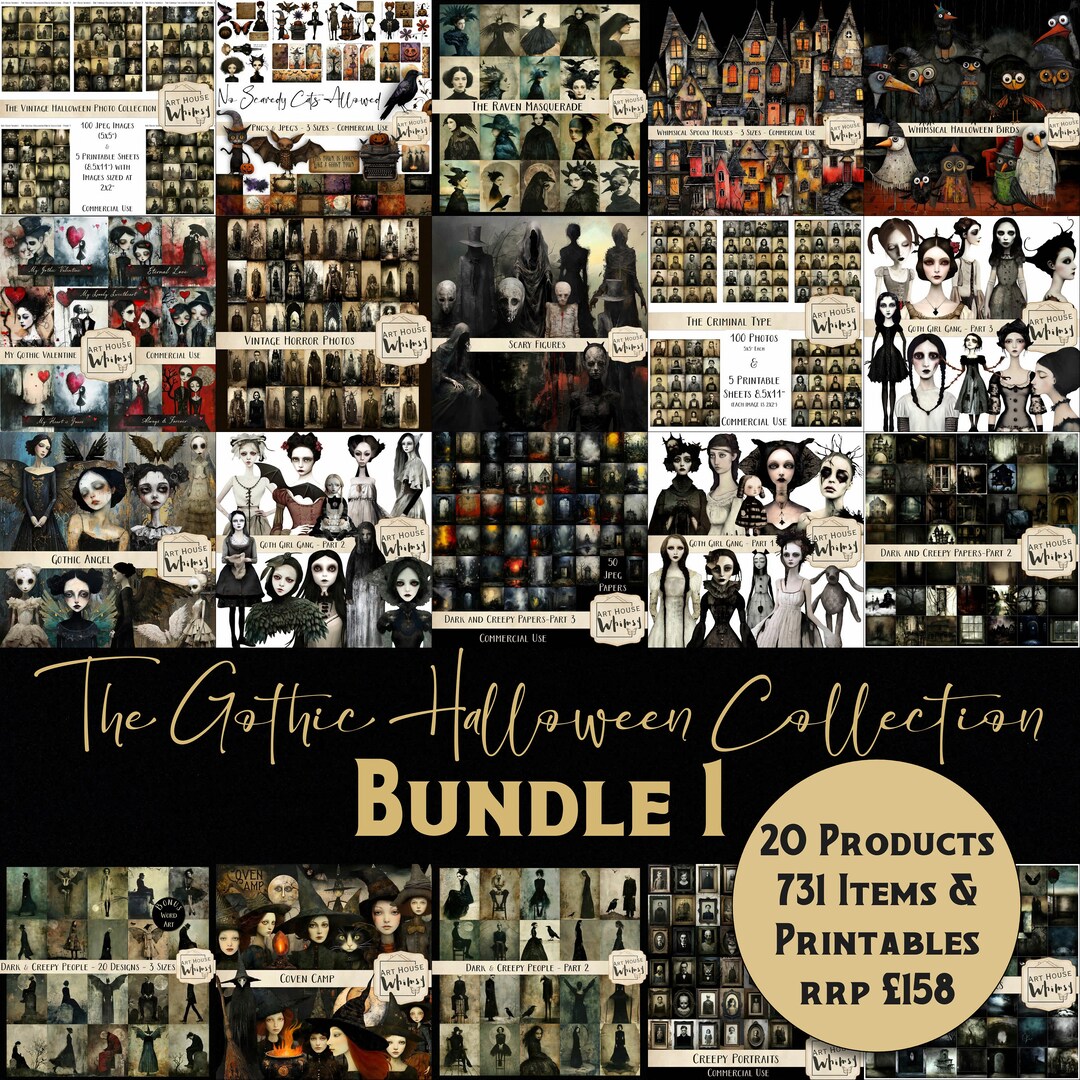 The Gothic Halloween Collection-bundle 1 - 731 Items & Printables ...