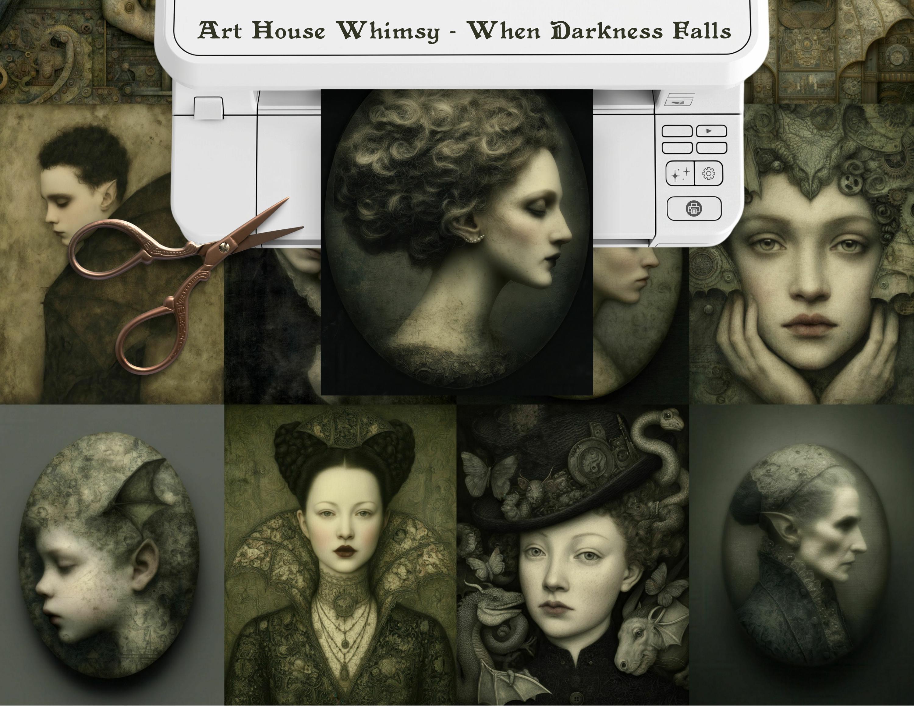 When Darkness Falls: Gothic Vampire Digital Art, Macabre Junk Journal ...