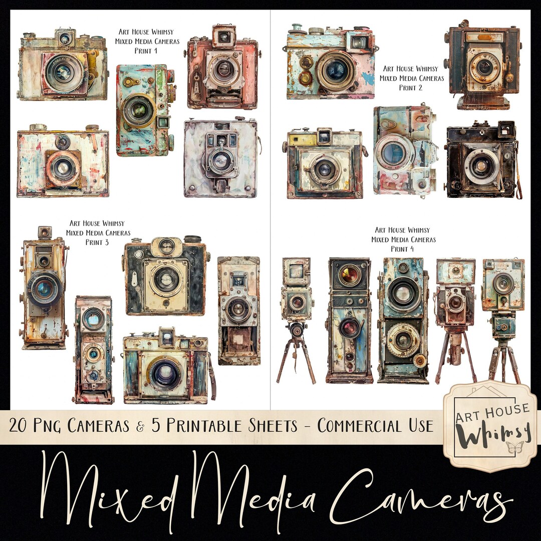 Mixed Media Cameras, Painterly and Whimsical Vintage Cameras ...
