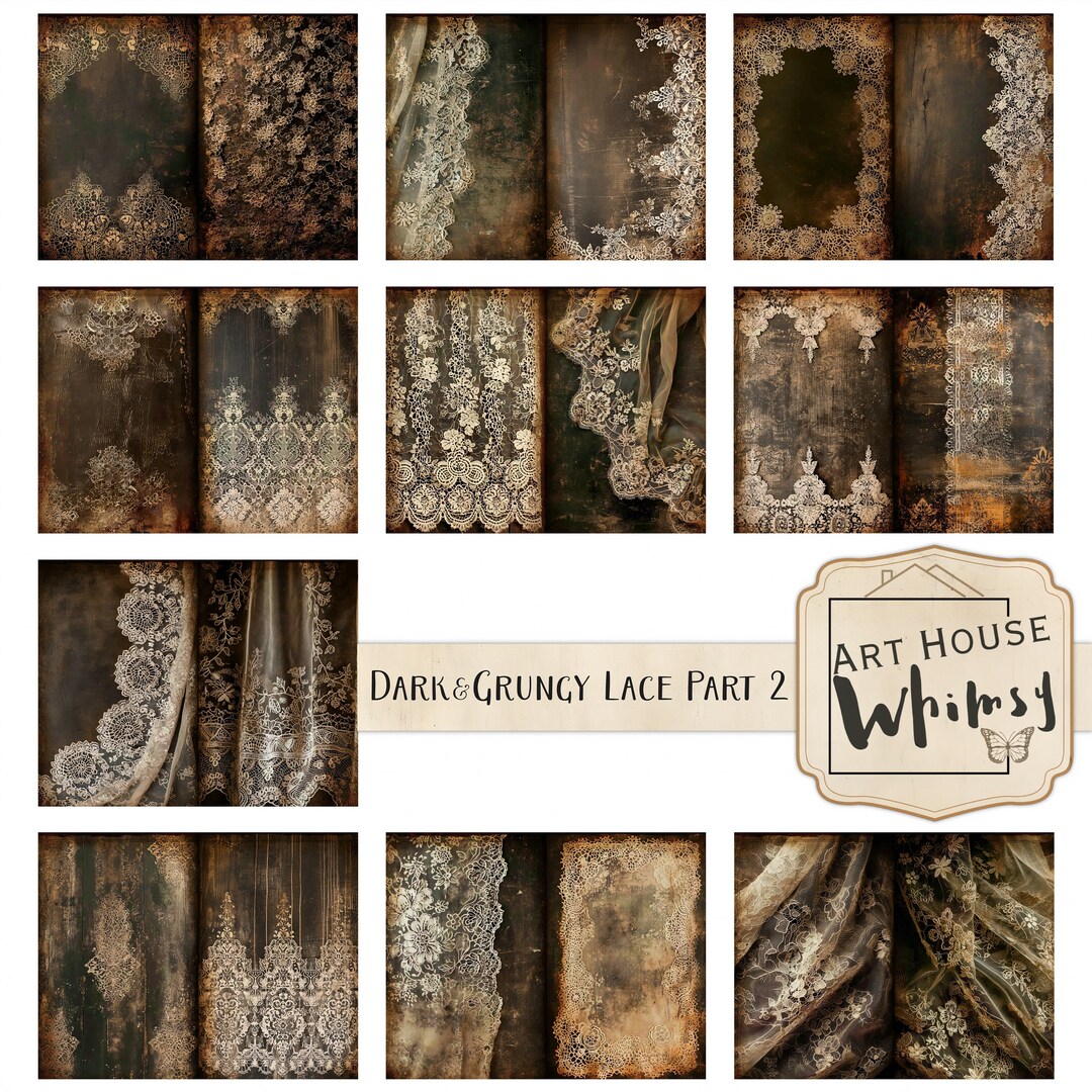 Dark & Grungy Lace 2: Journal Pages Gothic Vintage Backgrounds (digital ...
