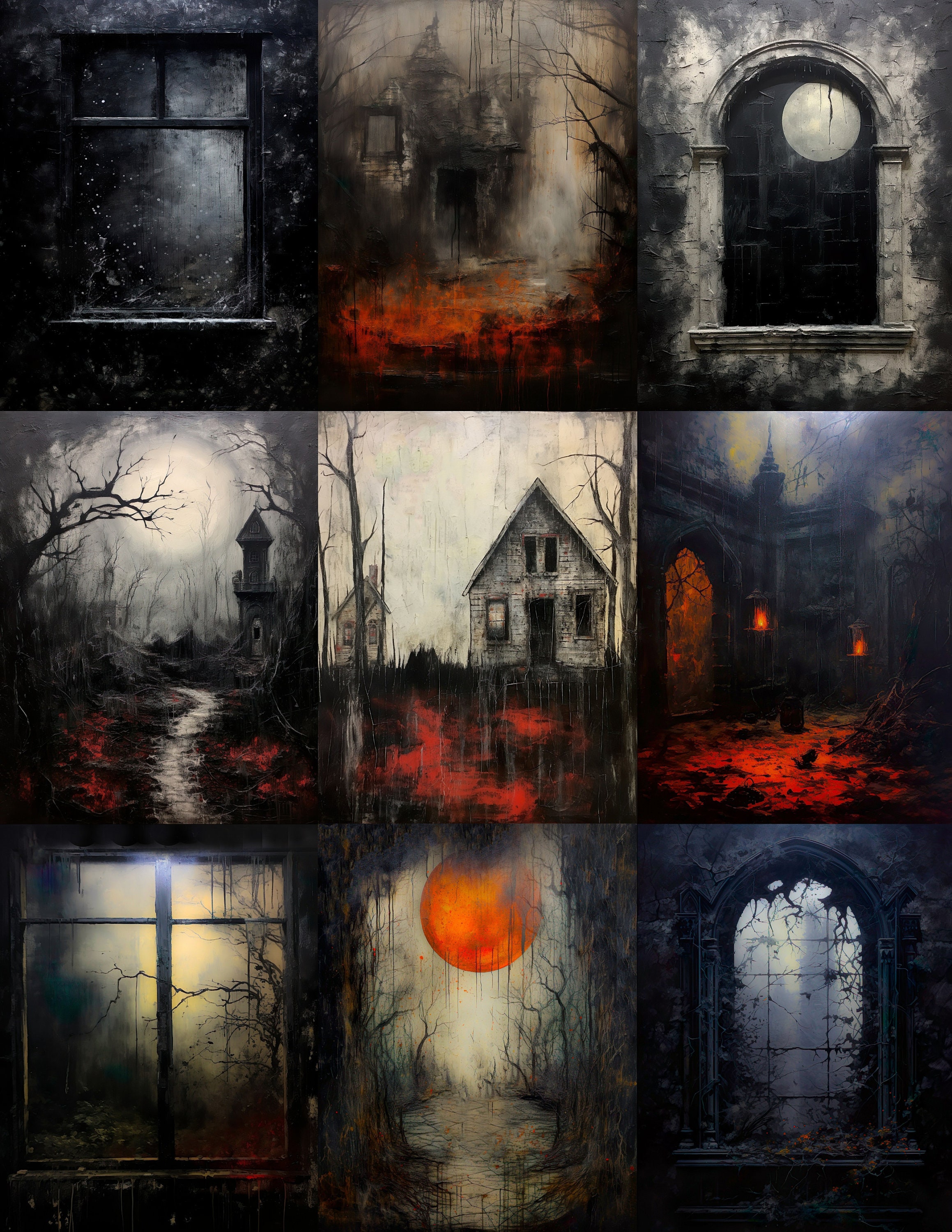 Gothic Halloween Digital Paper: Dark Creepy Backgrounds (digital ...