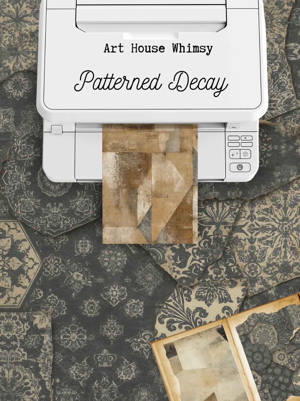 Patterned Decay: 32 Dirty Grunge Texture Vintage Collage Papers, 4 ...
