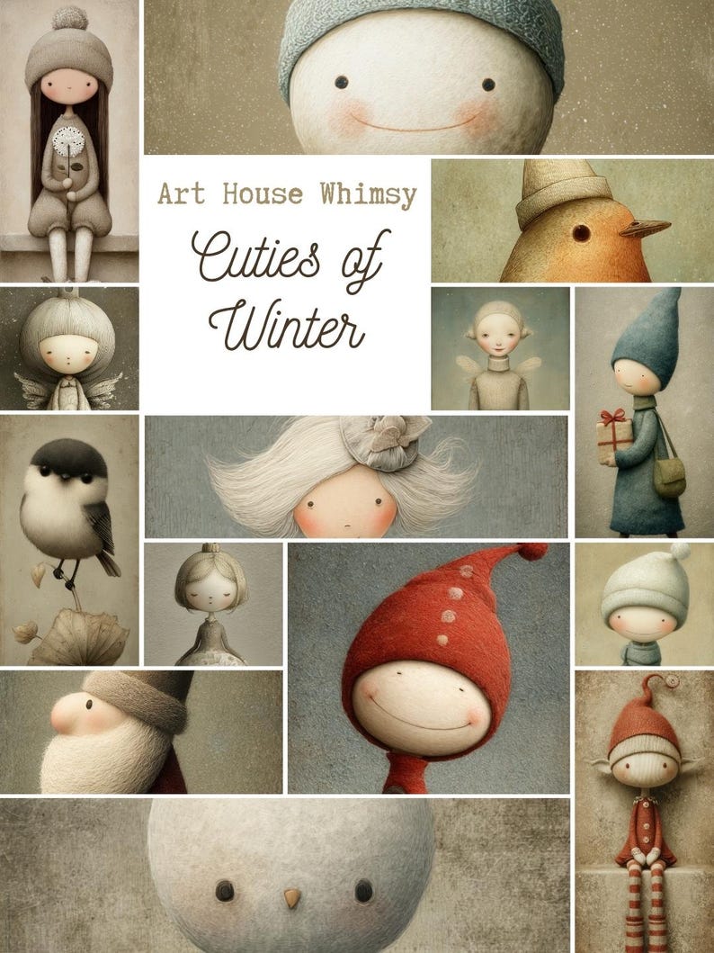 Cuties of Winter: 32 Christmas Whimsical Characters, 4 Sizes, CU ...