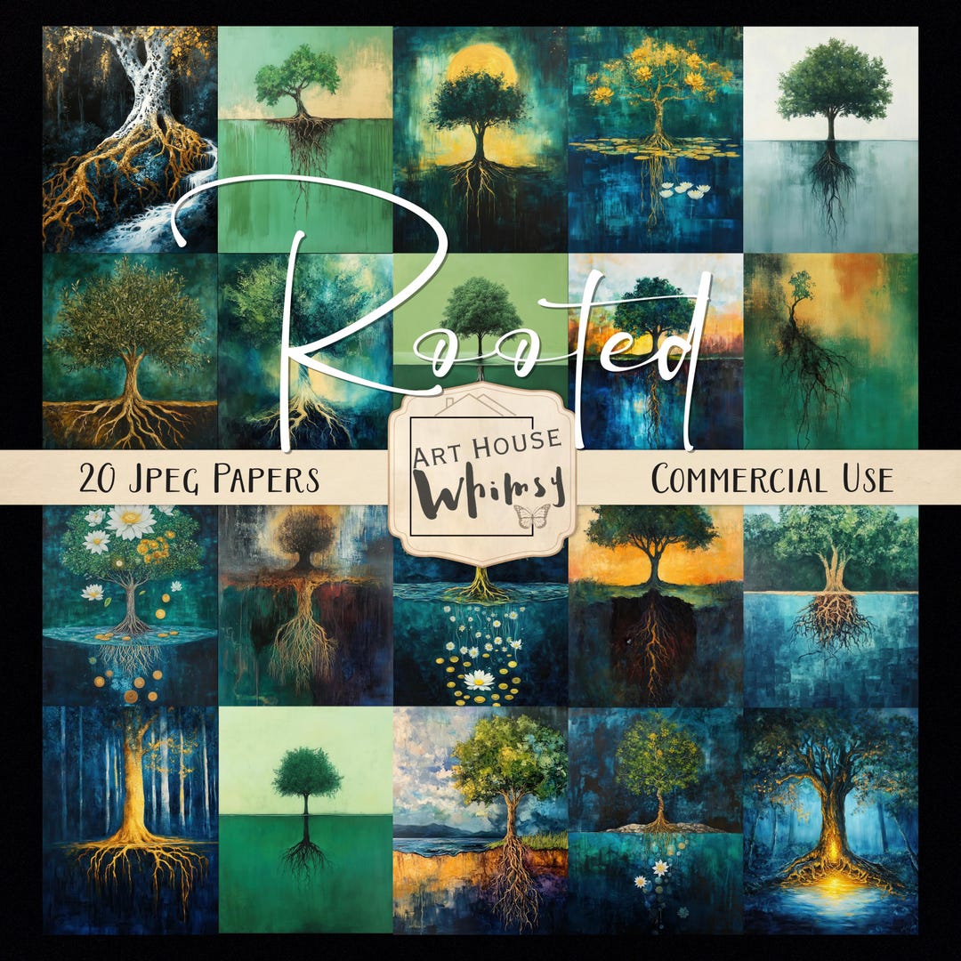 Rooted: Tree Root Jpeg Images, Painterly Nature Art (commercial Use) - Etsy
