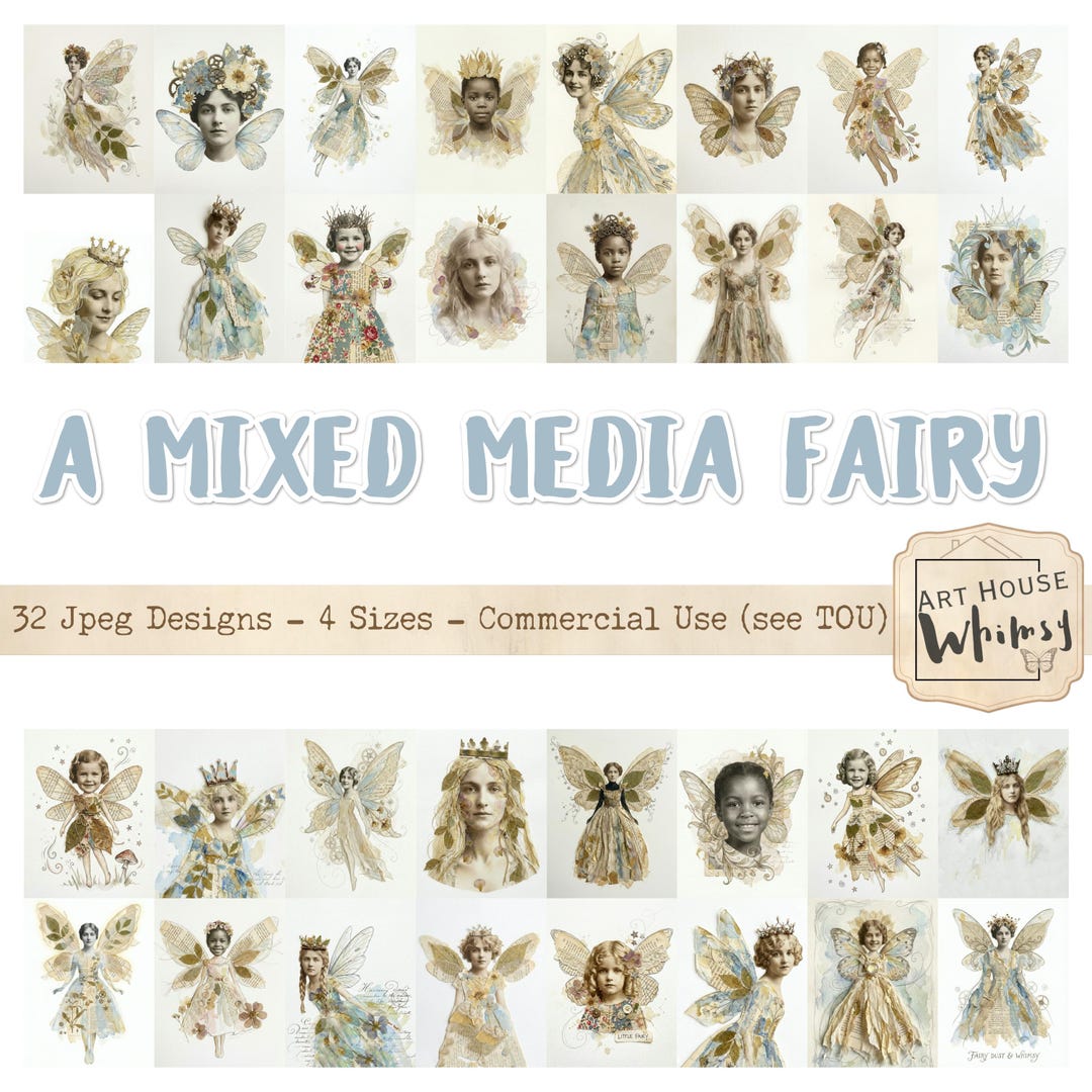 A Mixed Media Fairy: Ethereal Vintage Whimsical Fairy Characters, 32 ...