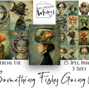 Something Fishy Going On: Whimsical Fish Jpeg Papers, Surreal Art ...