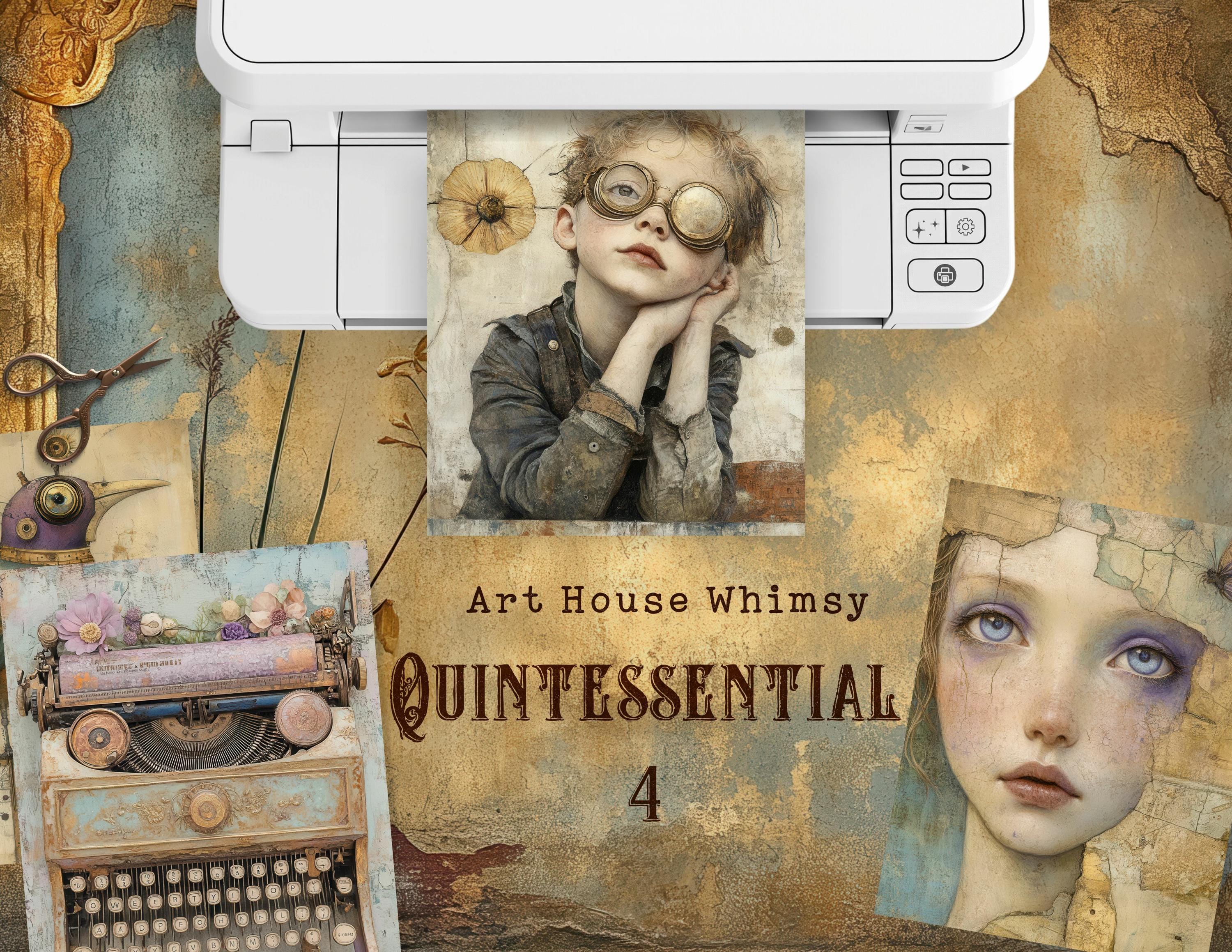 Quintessential 4: Steampunk Junk Journal Kit, Vintage Purple & Blue ...