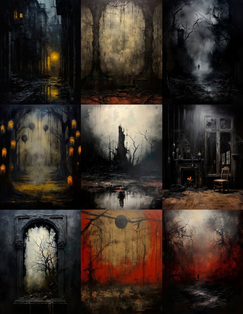 Gothic Halloween Digital Paper: Dark Creepy Backgrounds (digital ...