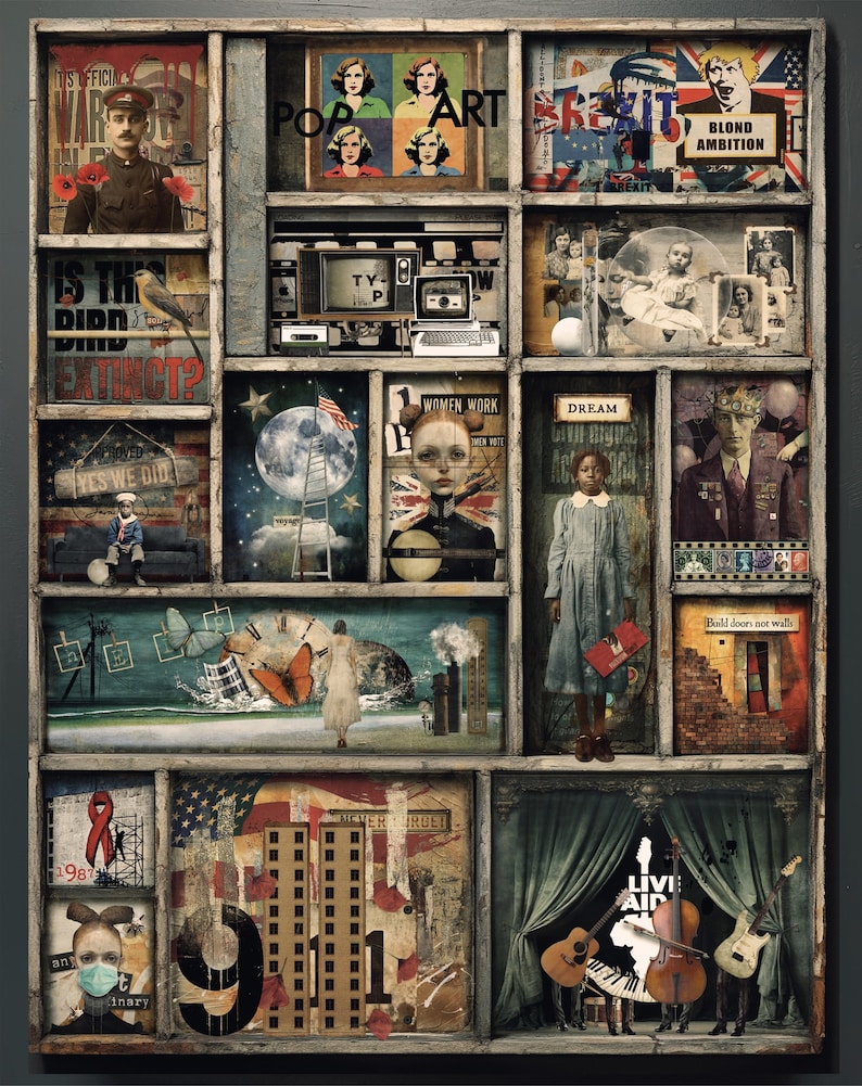 Shadow Box Emporium: Vintage Grunge Shadow Box Background Papers ...