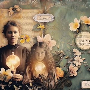 The Nature Journals Collage Collection - Grunge Style Nature Field ...