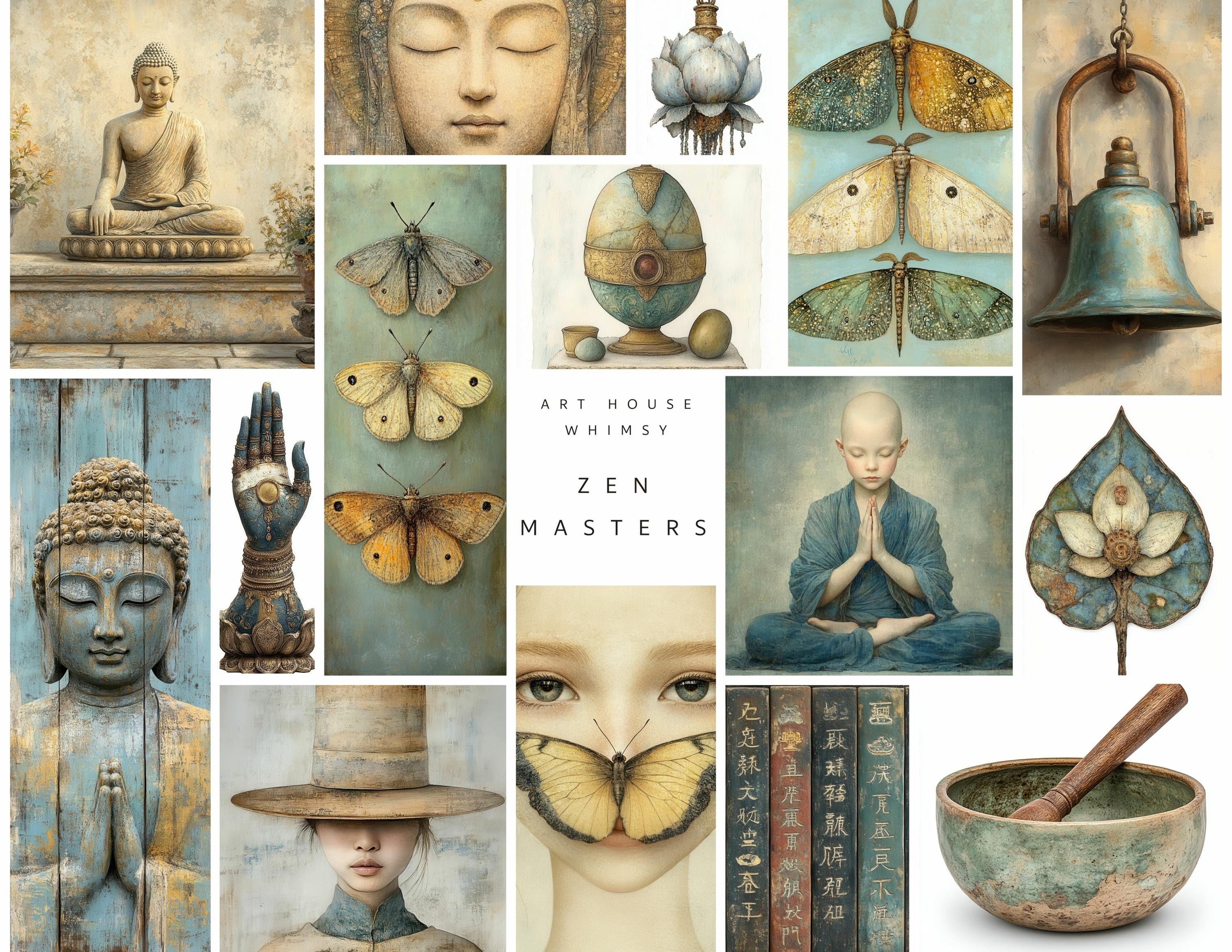 Zen Masters Digital Art Collection: Buddha, Lotus, & Gardens (96 Jpegs ...