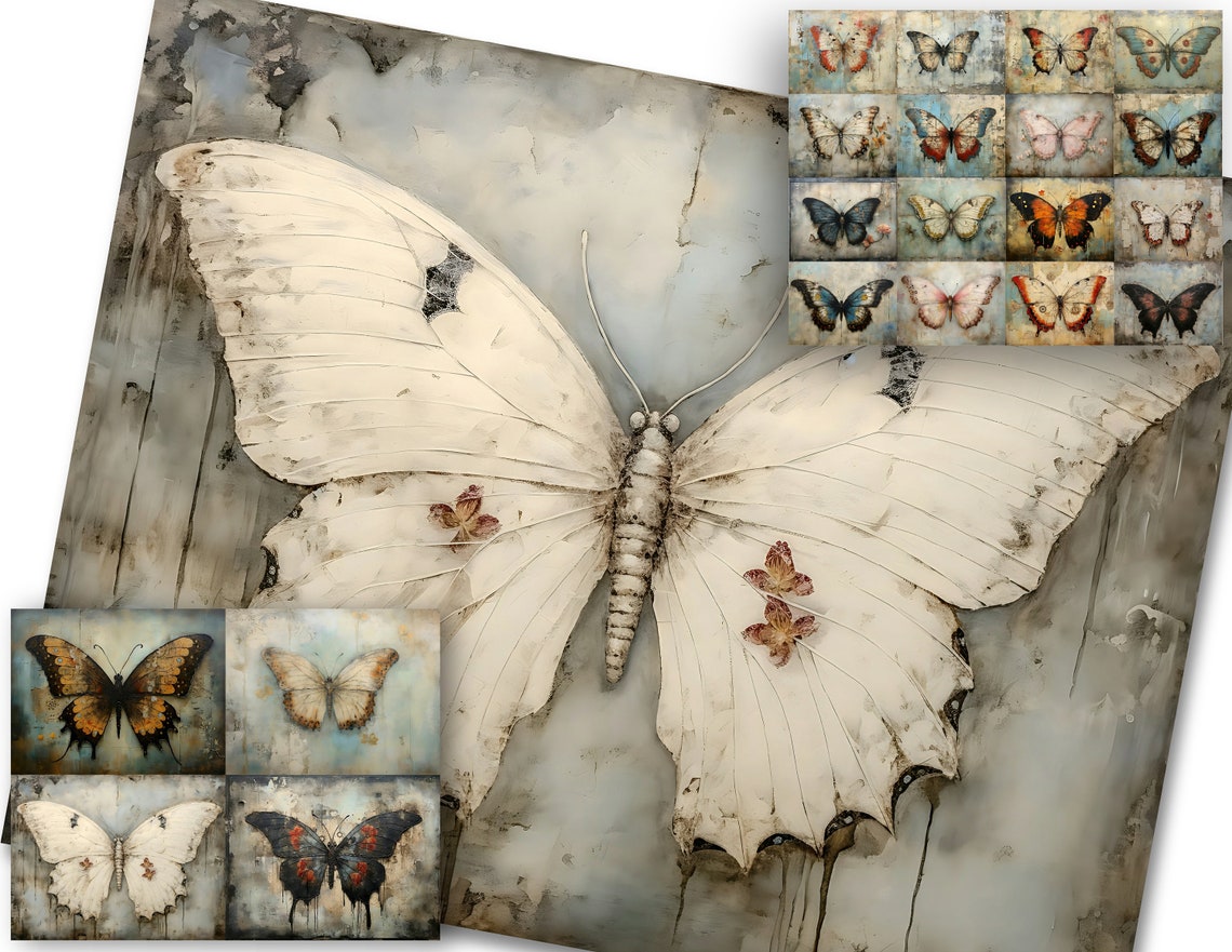 Mixed Media Butterflies Butterfly Journal Pages - Etsy