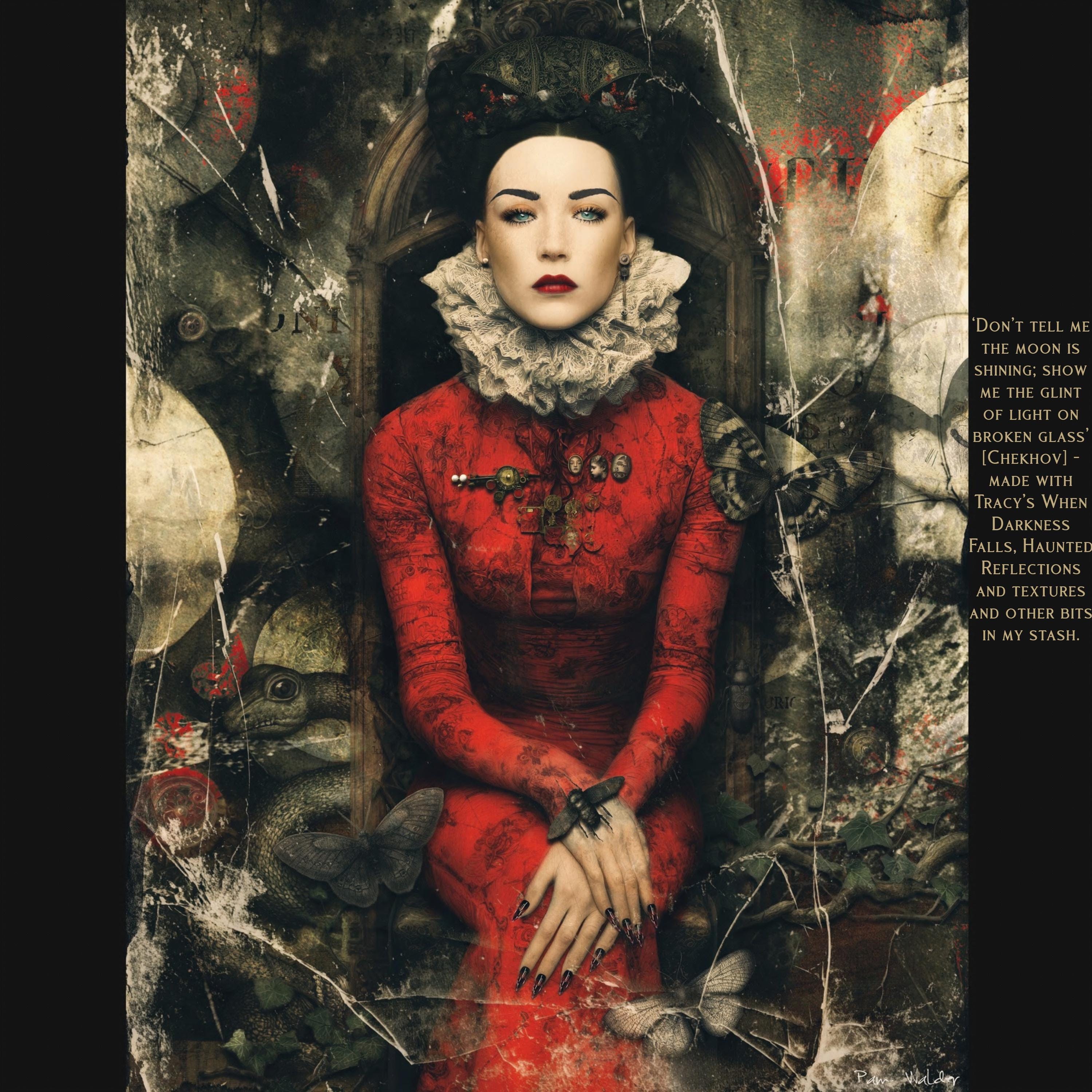 When Darkness Falls: Gothic Vampire Digital Art, Macabre Junk Journal ...
