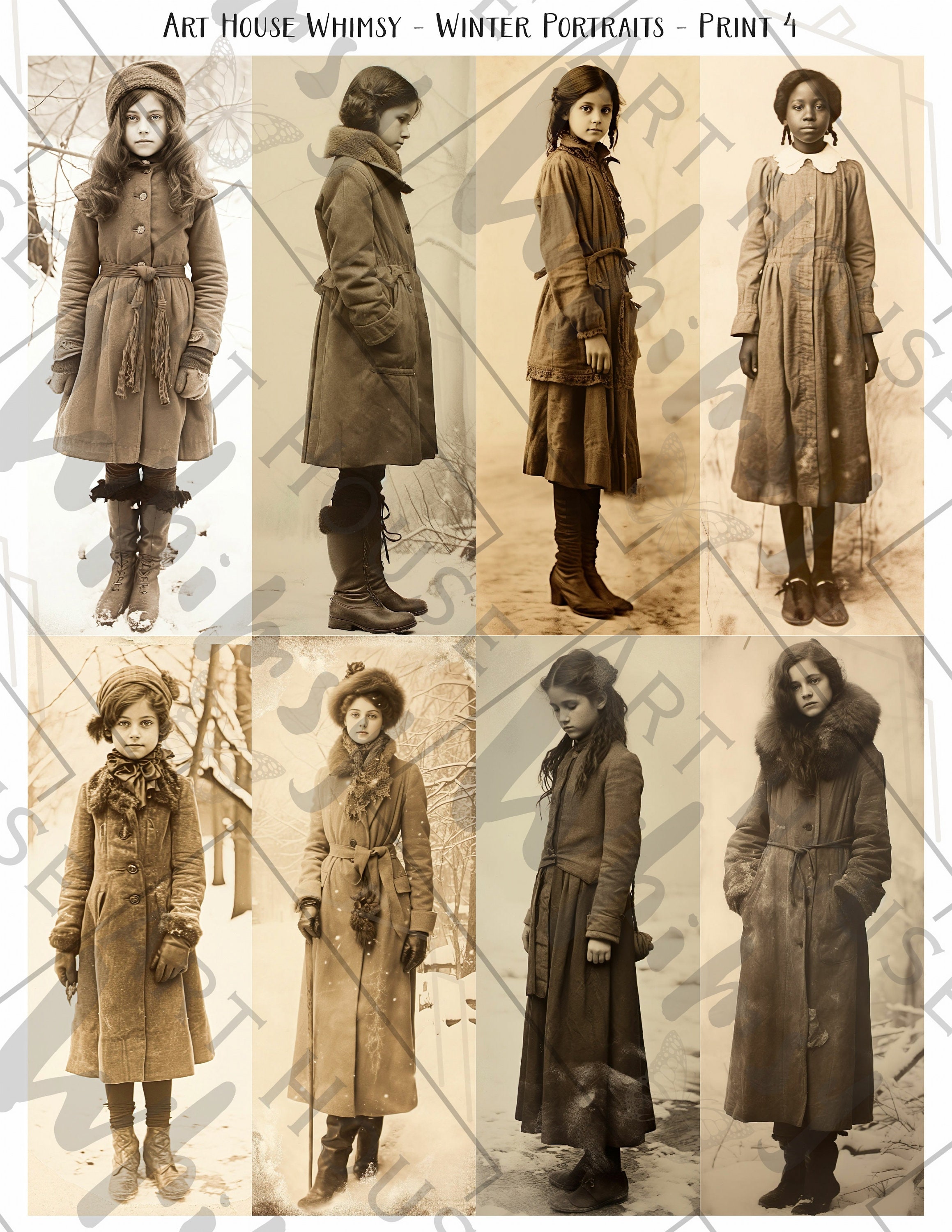 Winter Portraits: Vintage Winter Portrait Photos, 60 Jpeg Images ...