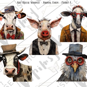 Animal Farm: Whimsical Animal Farm Clipart Pngs, Papers, Prints ...