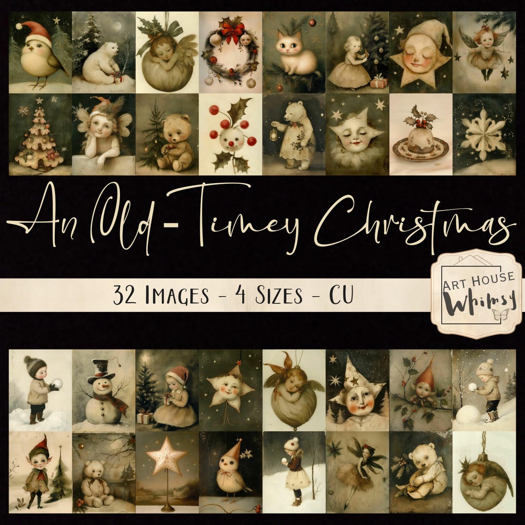 An Old-timey Christmas - 32 Images, 4 Sizes, Traditional Vintage ...