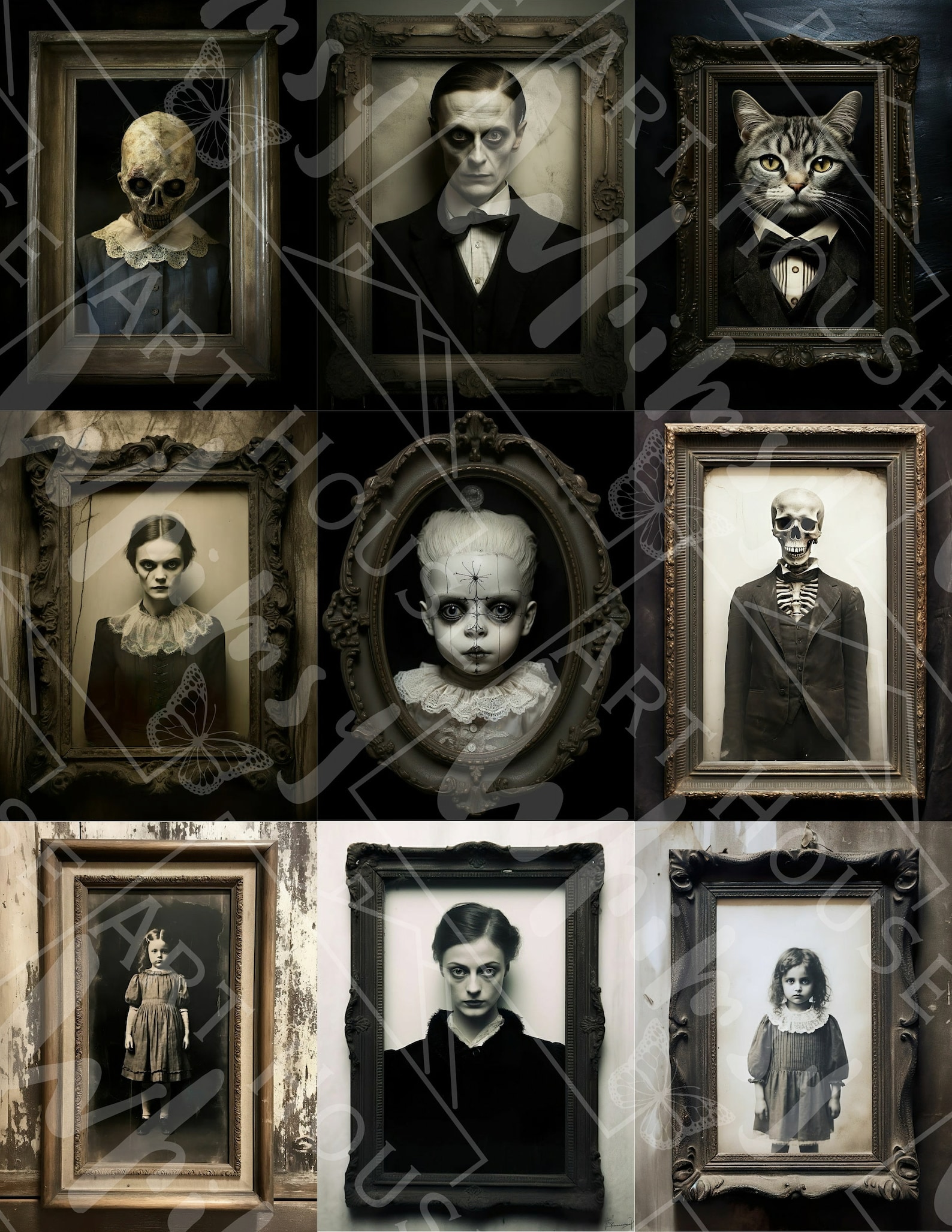 Creepy Portraits: Gothic Horror Portrait Art, 50 Spooky Images (digital ...