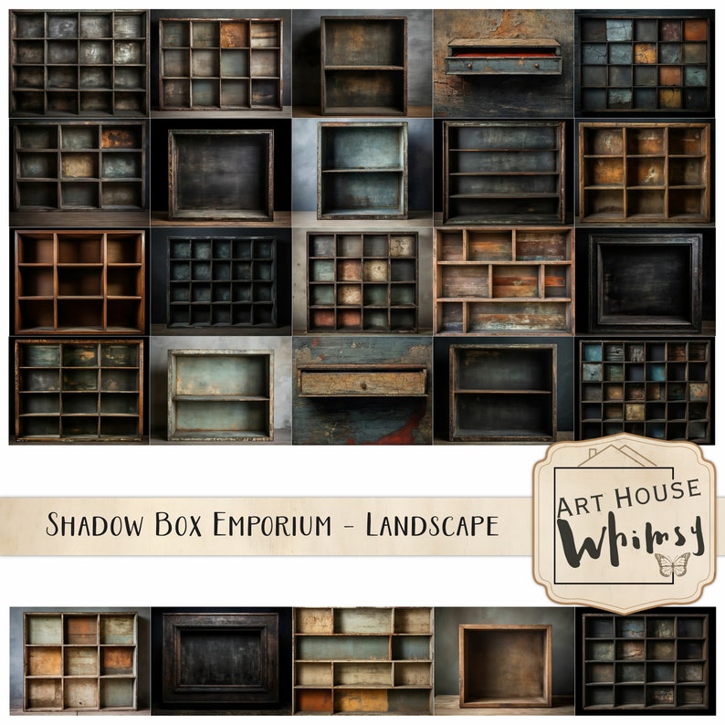Shadow Box Emporium: Vintage Grunge Shadow Box Background Papers ...