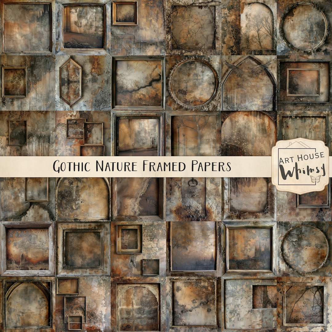 Gothic Nature Framed Papers: Grunge Digital Art (12x12") (commercial ...