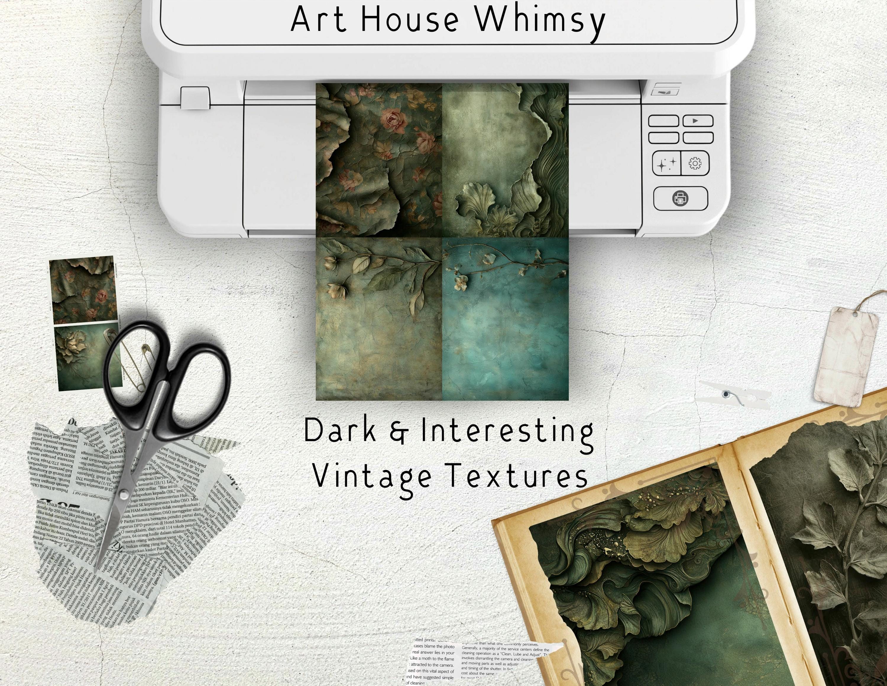 Dark & Interesting Vintage Textures: 16 Botanical Papers (11x8.5 ...