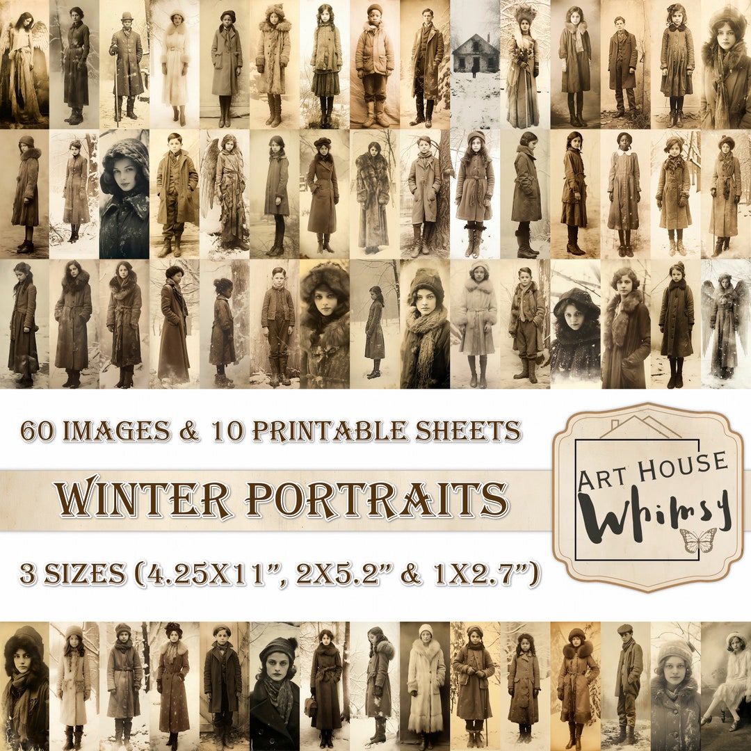 Winter Portraits: Vintage Winter Portrait Photos, 60 Jpeg Images ...
