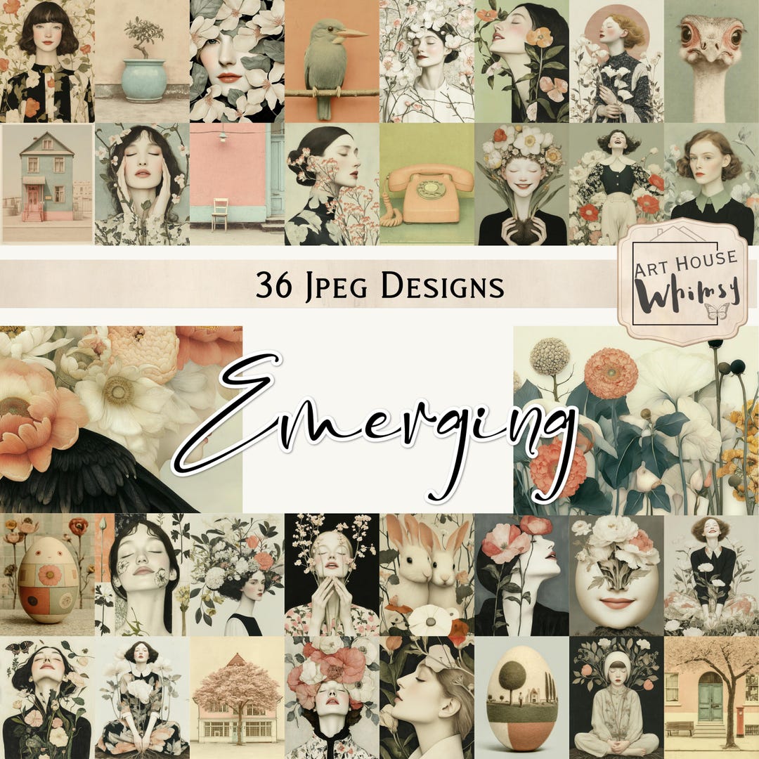 Emerging: Spring Easter Renewal Designs Florals, Eggs, Ladies Faces, 32 ...