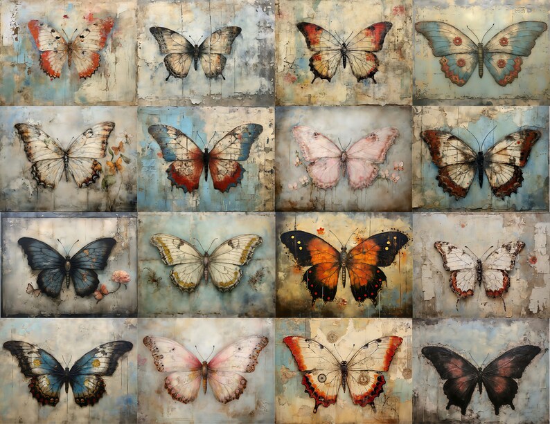 Mixed Media Butterflies Butterfly Journal Pages - Etsy