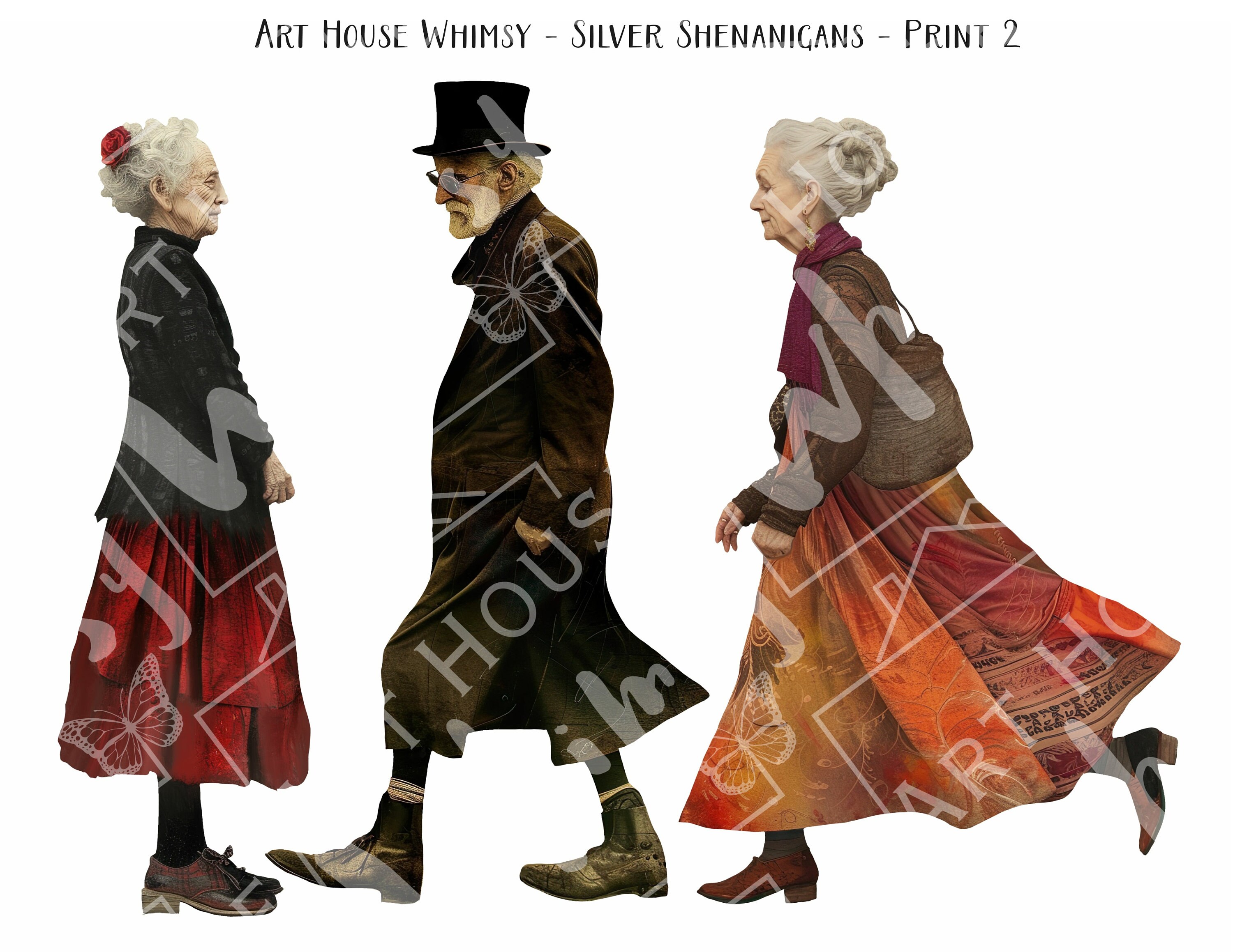Silver Shenanigans: Whimsical Senior Clipart, Fun Oldies Graphics (10 ...