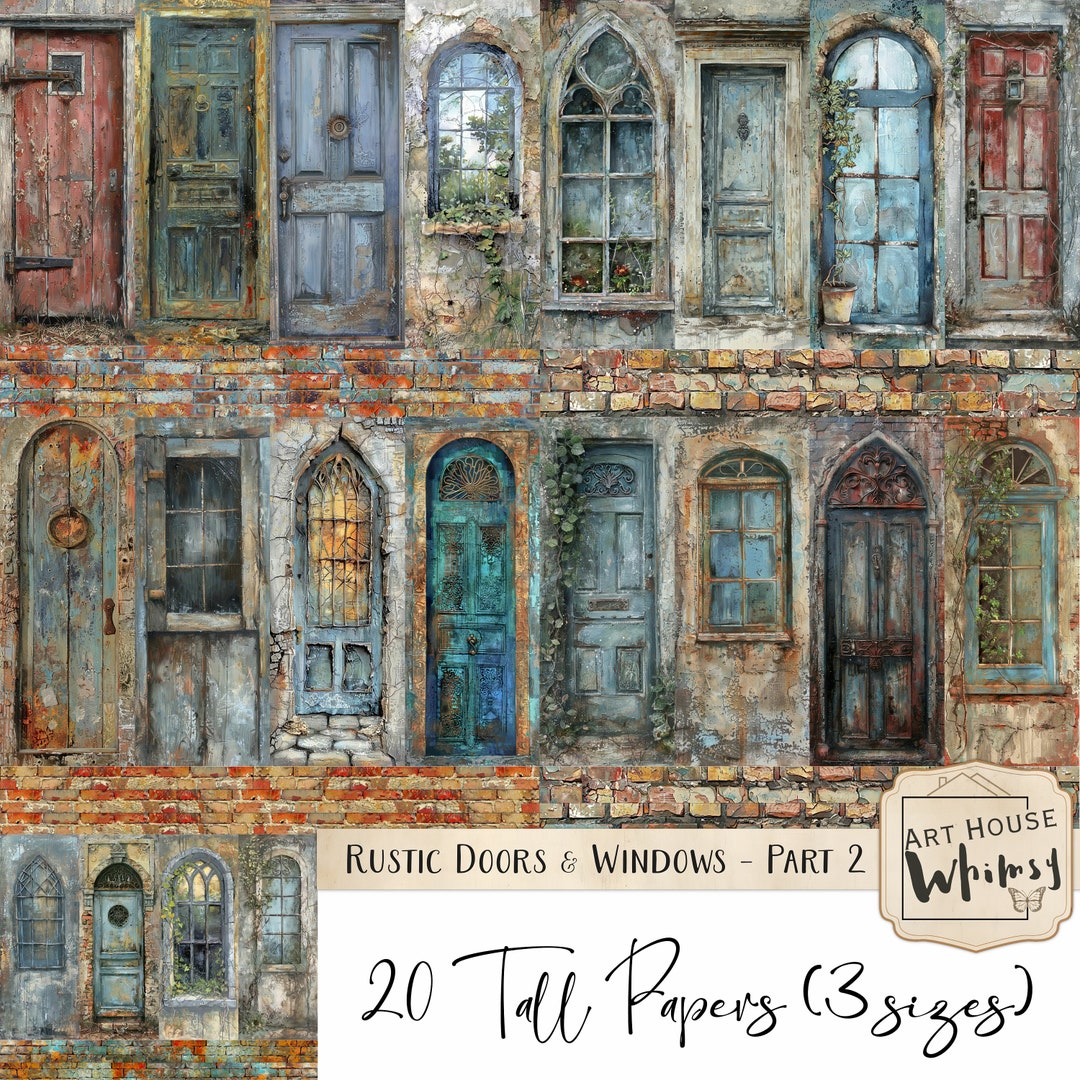 Rustic Doors & Windows 2: Papers Tall Printable Backgrounds (digital ...