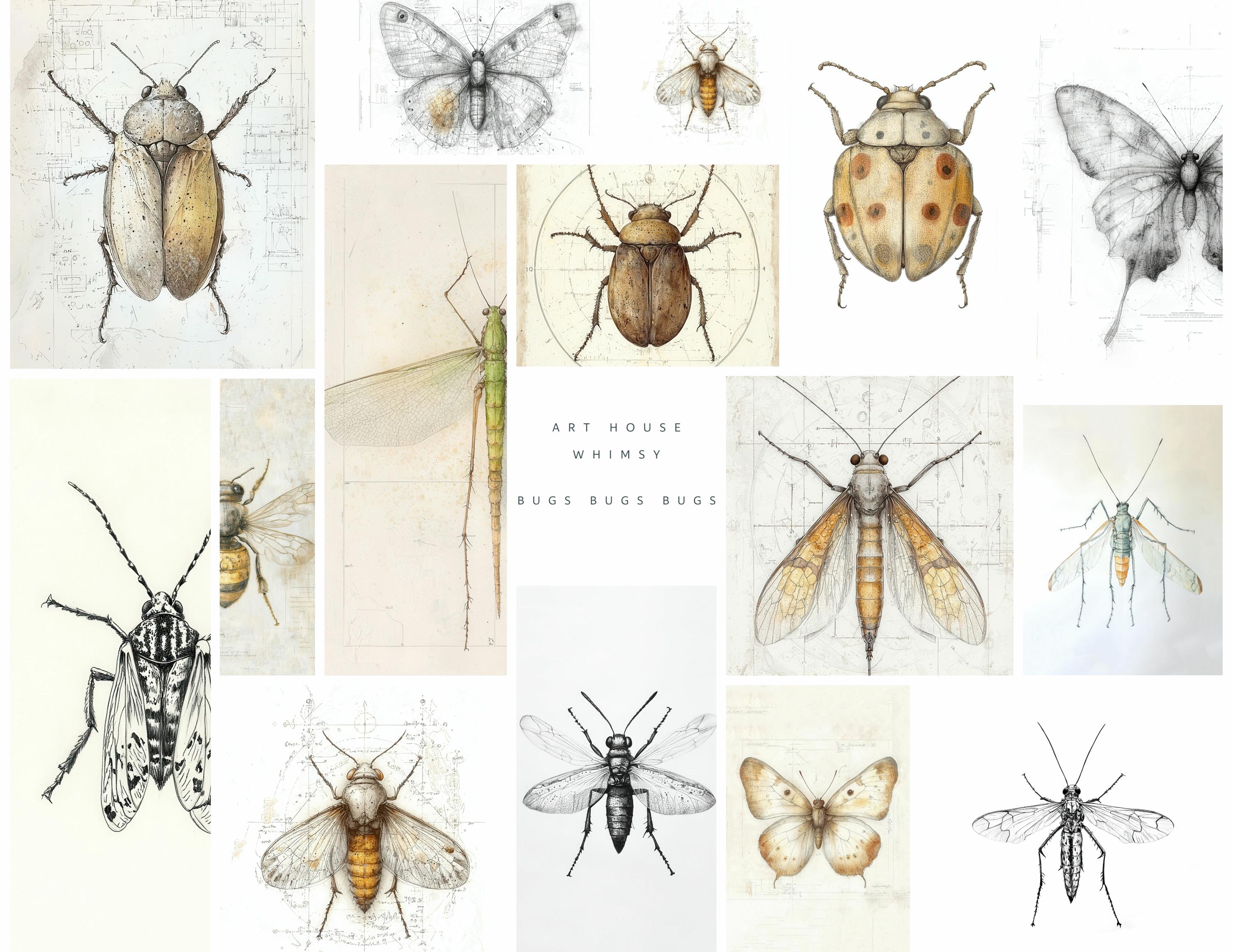 Bugs Bugs Bugs: Entomology Insect Jpeg Designs, Nature Field Notes ...