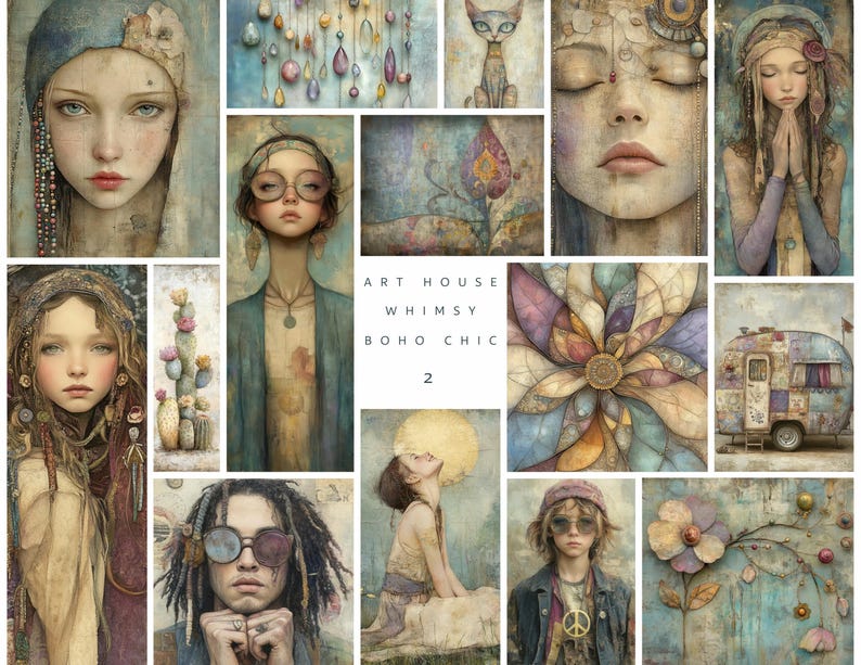 Boho Chic 2: Digital Art Jpeg Designs & Sentiments (commercial Use) - Etsy