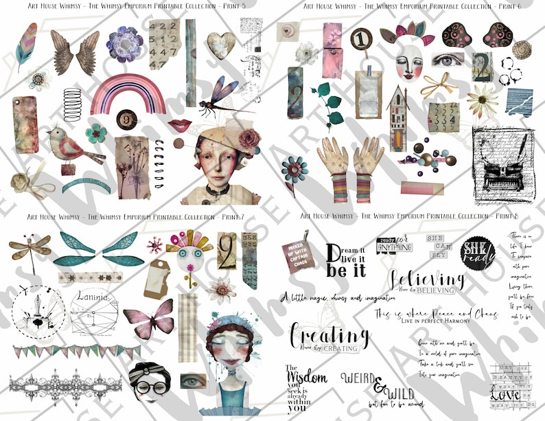 The Whimsy Emporium Printable Collection 92 Printable Sheets of ...