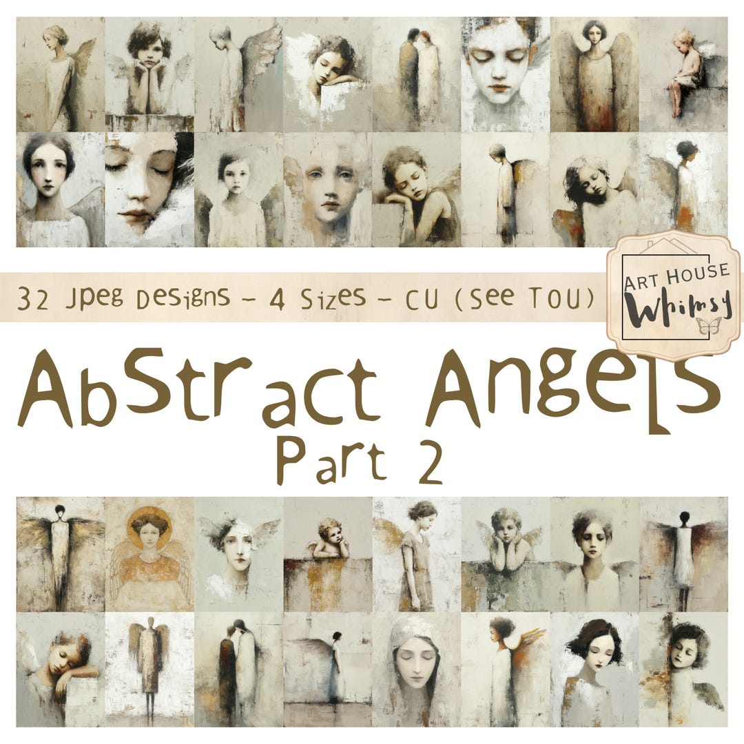 Abstract Angels Part 2: 32 Painterly Serene Designs, Christmas Angels ...