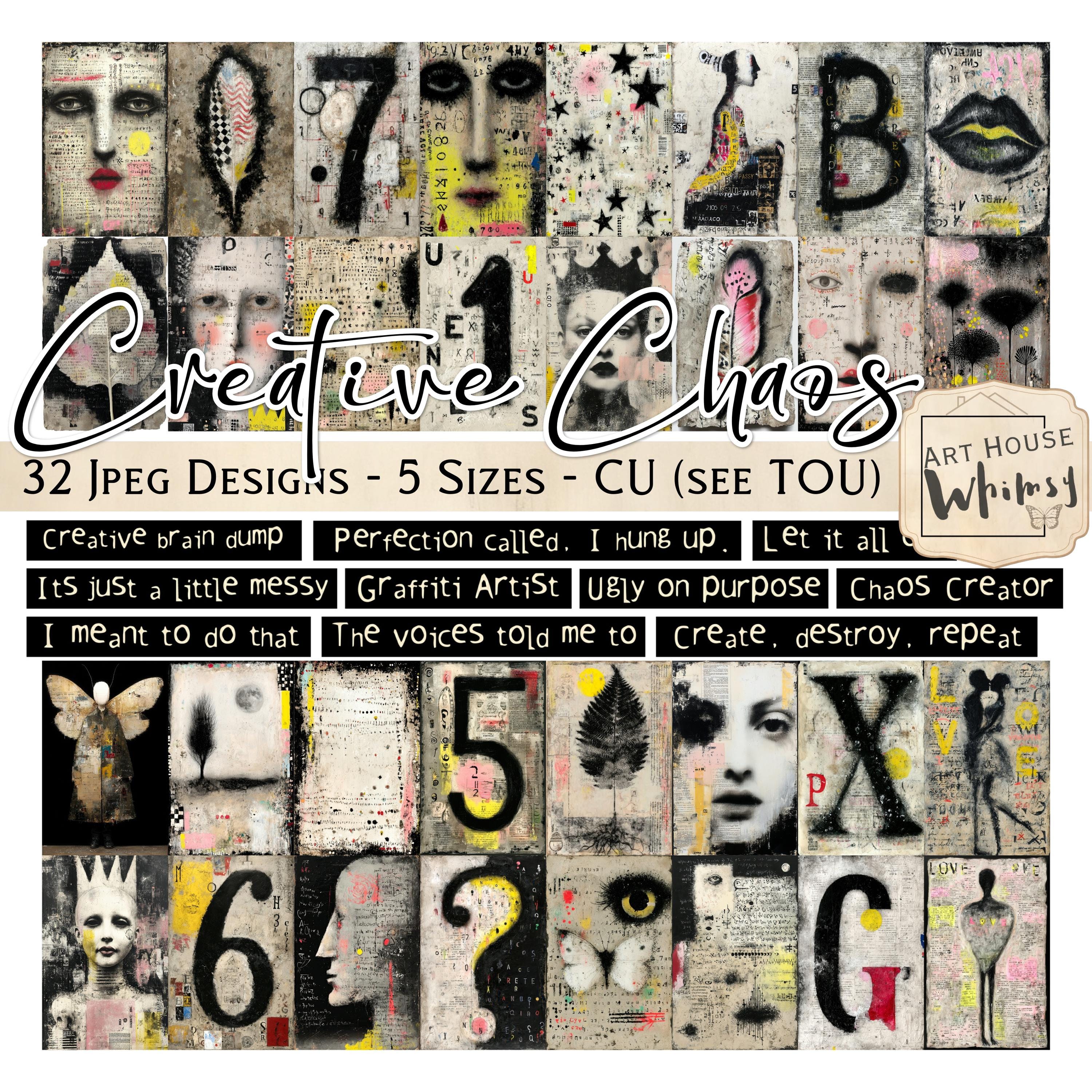 Creative Chaos 1: Mixed Media Style Papers & Sentiments, 32 Designs, 5 ...