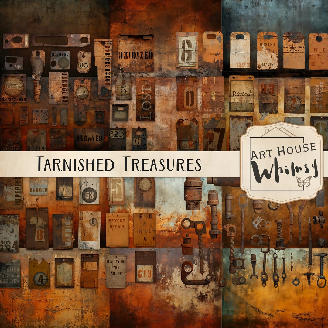 Rusty Grunge Elements: Vintage Metal Embellishments for Junk Journaling ...