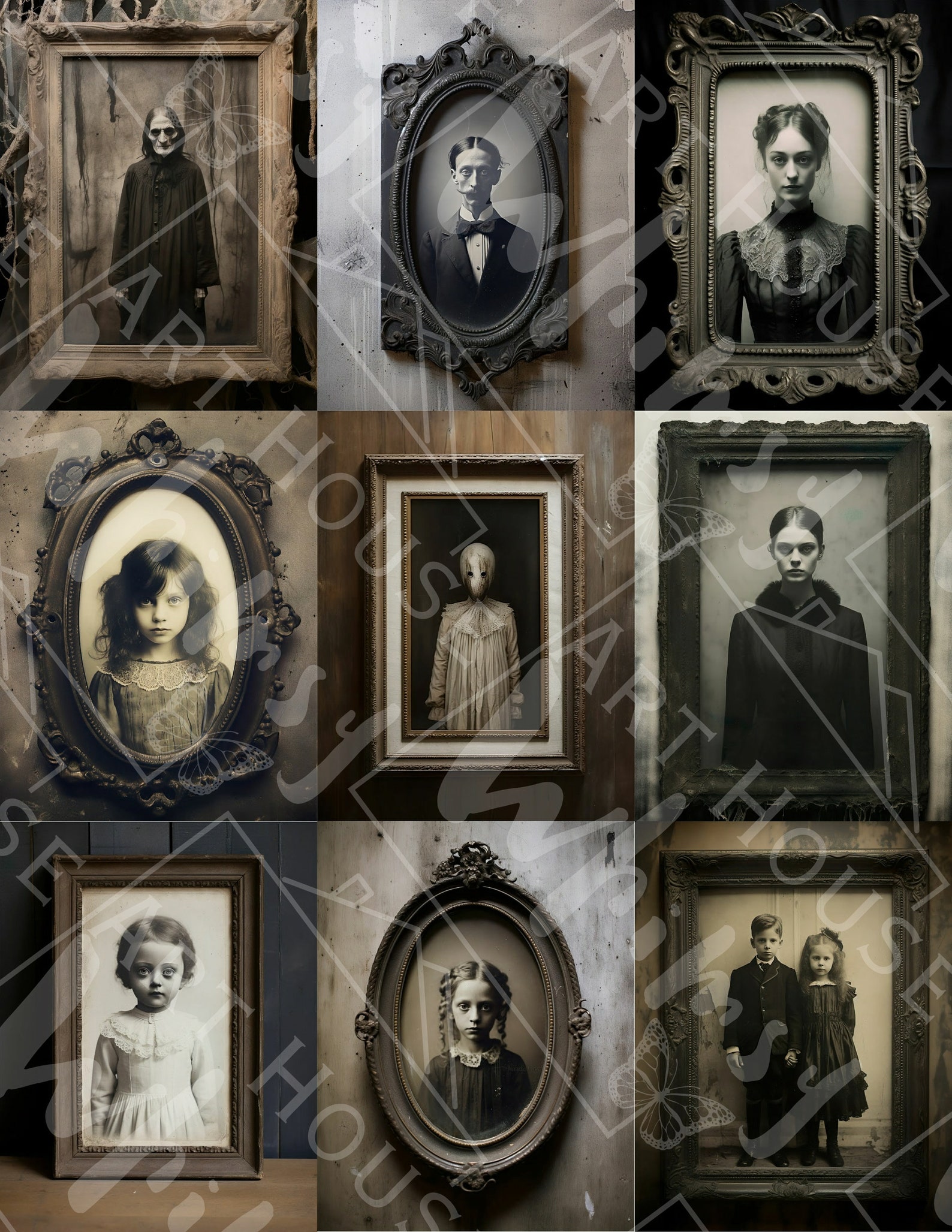 Creepy Portraits: Gothic Horror Portrait Art, 50 Spooky Images (digital ...