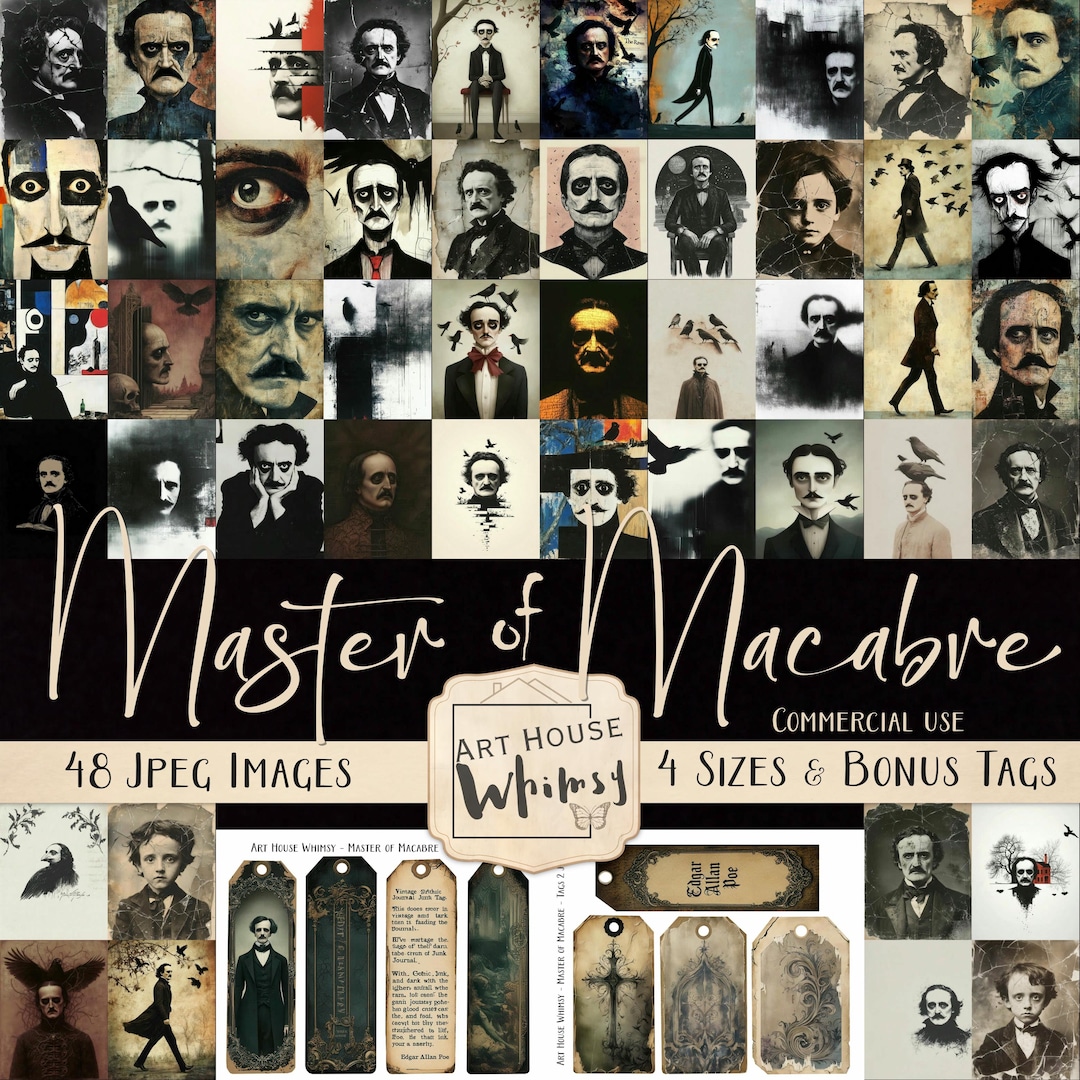 Master of Macabre: Edgar Allan Poe Graphics, Spooky Halloween Art, Tags ...
