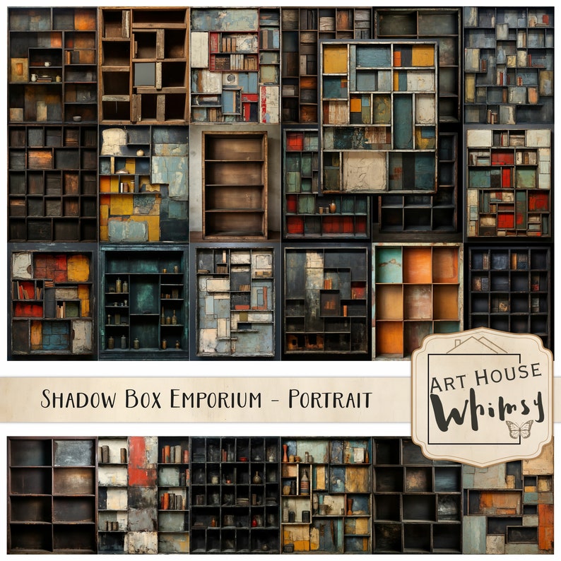 Shadow Box Emporium: Vintage Grunge Shadow Box Background Papers ...