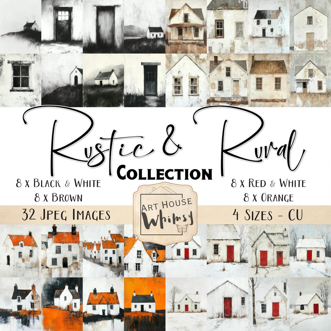 Rustic Landscape Art: Abstract Rural Structures (digital Art) - Etsy