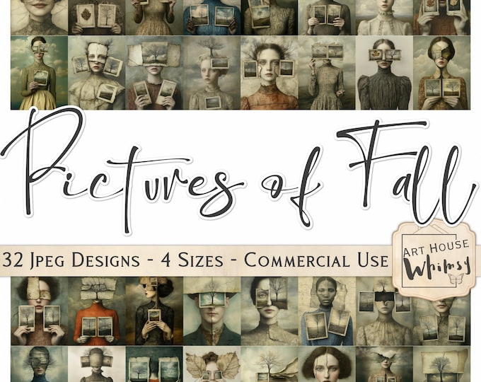 Victorian Autumn Faces: Surreal Fall Scene Jpegs (8.5x11 Digital ...