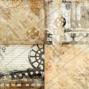 Vintage Collage Papers, 10 Vintage Style Designs, (3 Versions) Jpegs ...