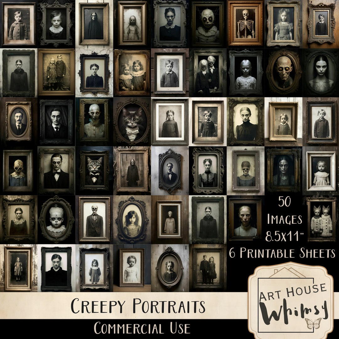 Creepy Portraits - 50 Gothic/halloween/horror Themed Images, 8.5x11 ...