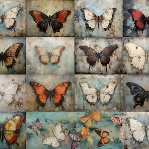 Mixed Media Butterflies, Butterfly Journal Pages, Grunge/painterly ...