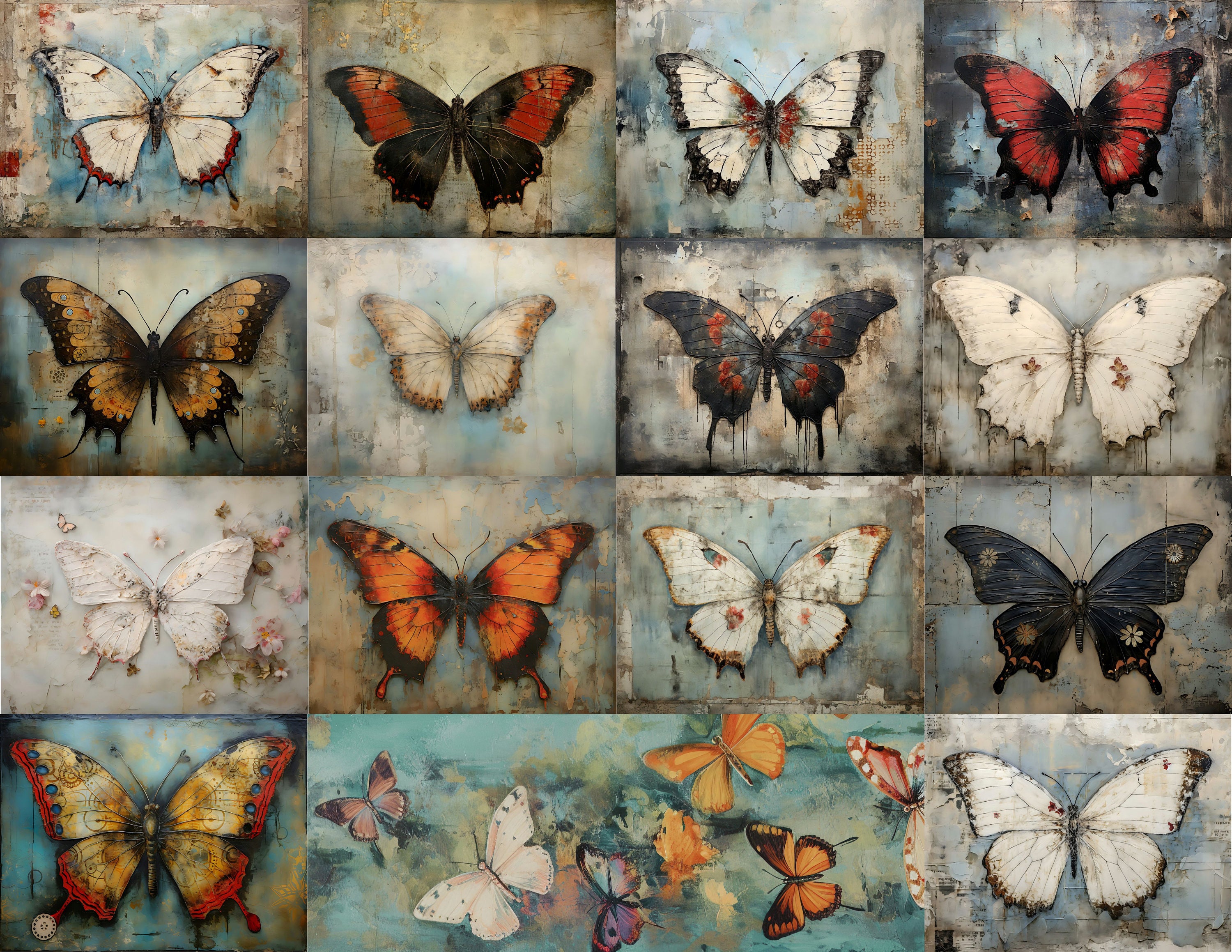 Mixed Media Butterflies Butterfly Journal Pages - Etsy