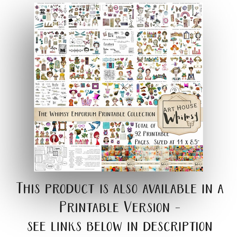 The Whimsy Emporium 1: Whimsical Mixed Media Scrapbooking Kit, 198 Pngs ...