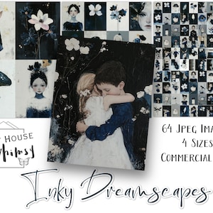 Inky Dreamscapes Digital Art: Painterly Flowers, Animals (CU) - Etsy