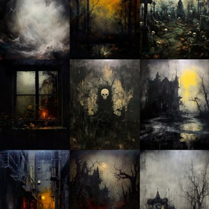 Gothic Halloween Digital Paper: Dark Creepy Backgrounds (digital ...