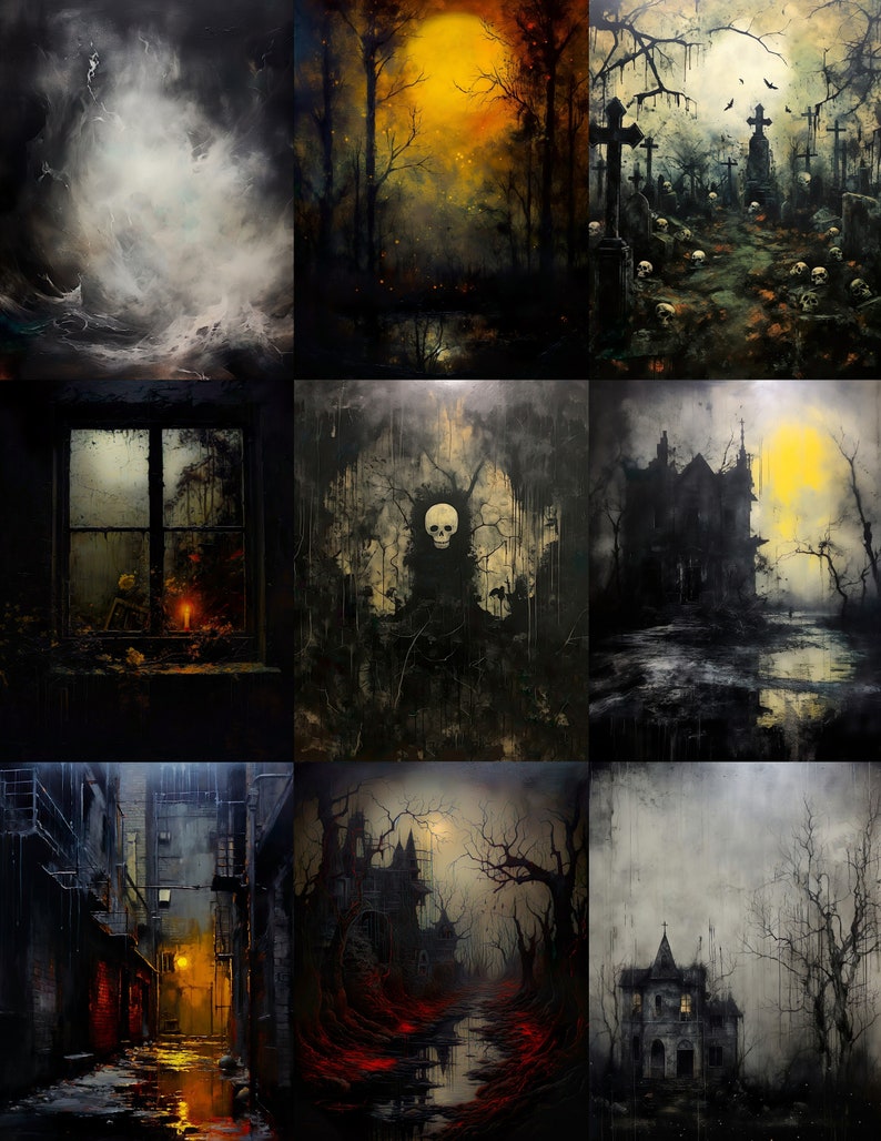 Gothic Halloween Digital Paper: Dark Creepy Backgrounds (digital ...